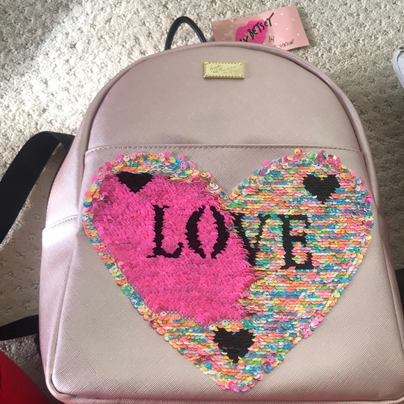 Betsey Johnson | Bags | New Betsey Johnson Pink Heart Backpack Nice ...